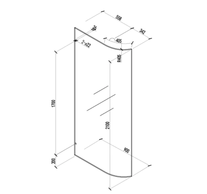 Buy 900-1100mm COVEY CURVED GLASS WALK IN SHOWER SCREEN Online | KNB ...