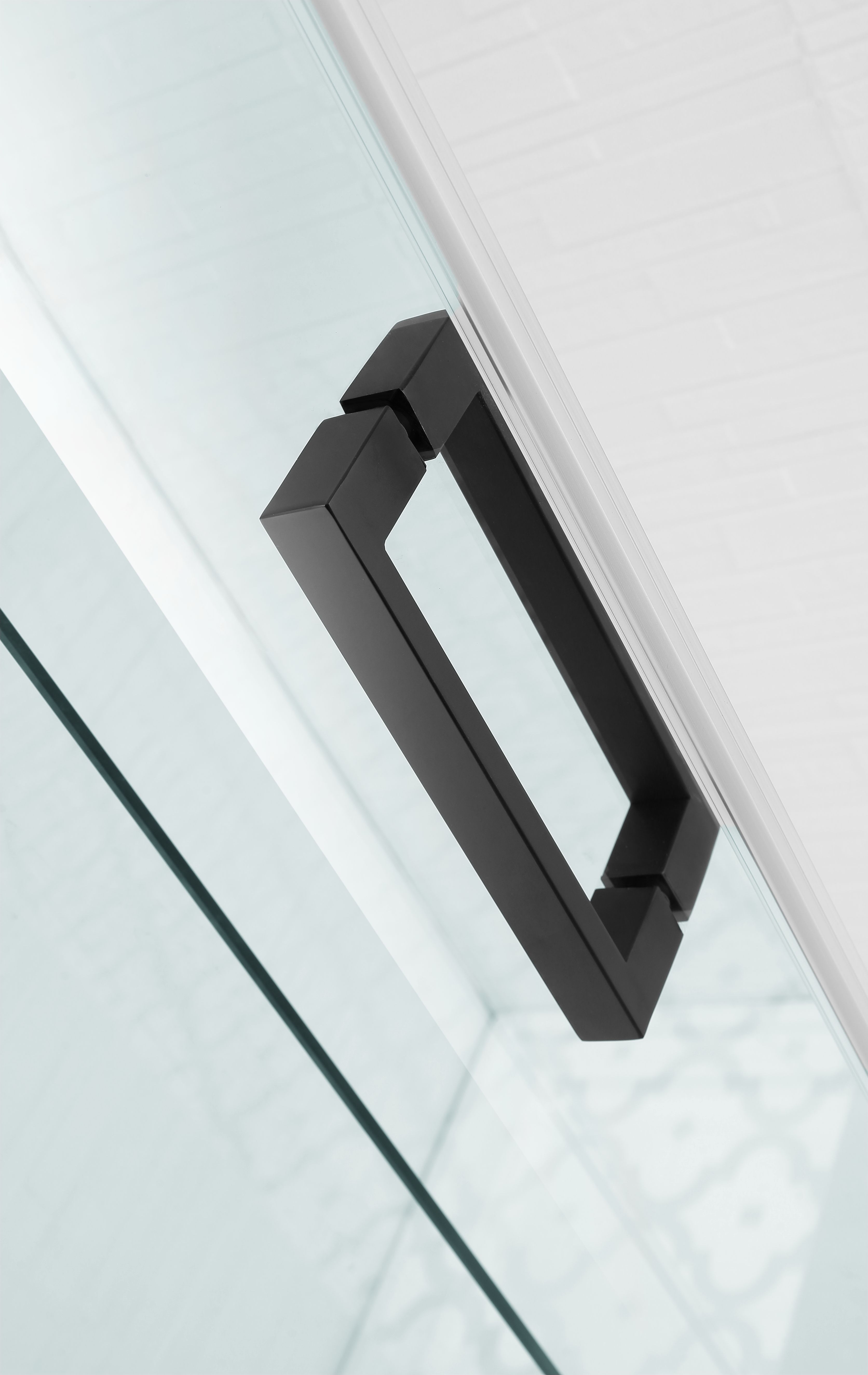 MATTE BLACK Frameless Sliding Shower (L SHAPE) Online | KNB Specialists ...