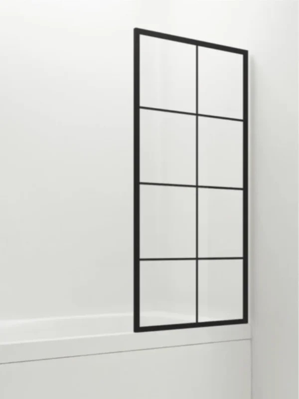 MATTE BLACK Grid Design Fixed Bath Screen Online | KNB Specialists ...